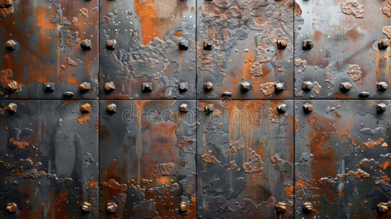 Weathered Steel Panels with Rust and Textured Surface in Industrial ...