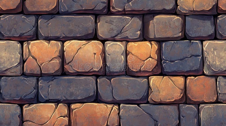 Weathered Stone Brick Wall Texture Background Stock Illustration ...