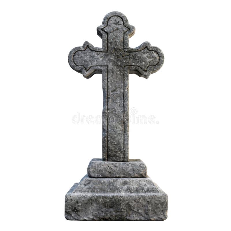 A Weathered Stone Cross with a Tiered Base Stock Image - Illustration ...