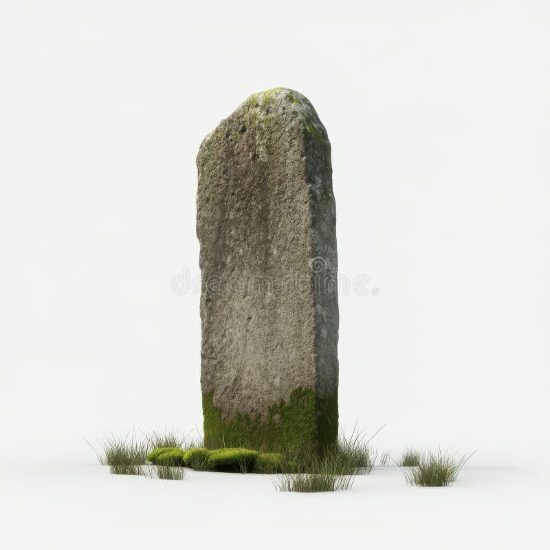 A Weathered Stone Monolith Stands Upright, Its Surface Textured with ...