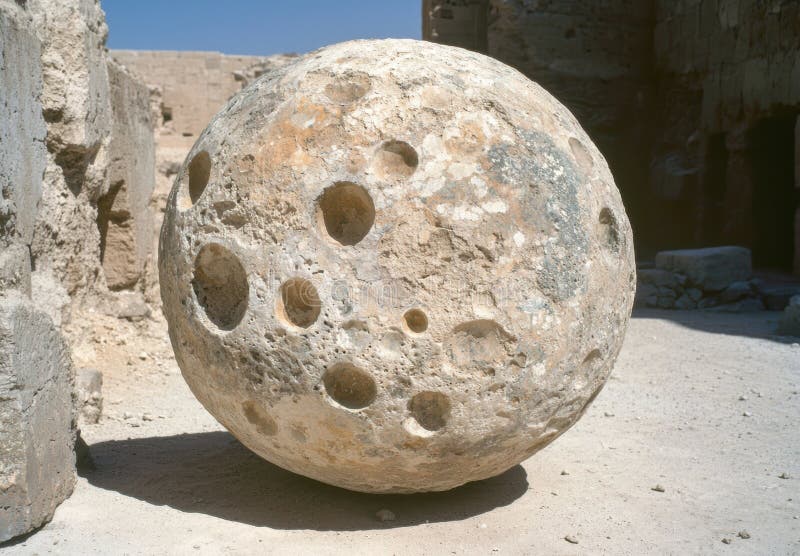 Weathered Stone Sphere with Holes Stock Illustration - Illustration of ...