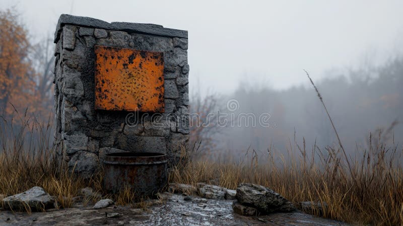 Illuminated M Symbol Misty Forest Background Stock Illustrations – 2 ...