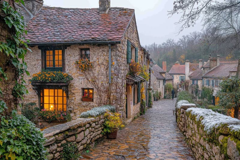The Weathered Stone Wall of a Beautiful Traditional House Stock ...