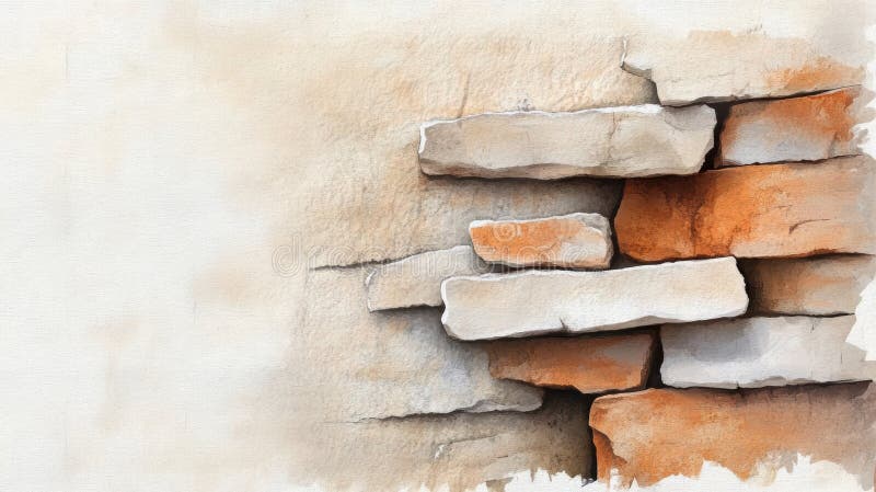 Weathered Stone Wall with Finely Textured Surfaces and Stacked Bricks ...