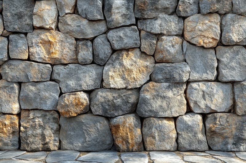 Weathered Stone Wall Ruins: Ancient Architecture and Rock Rubble in a ...