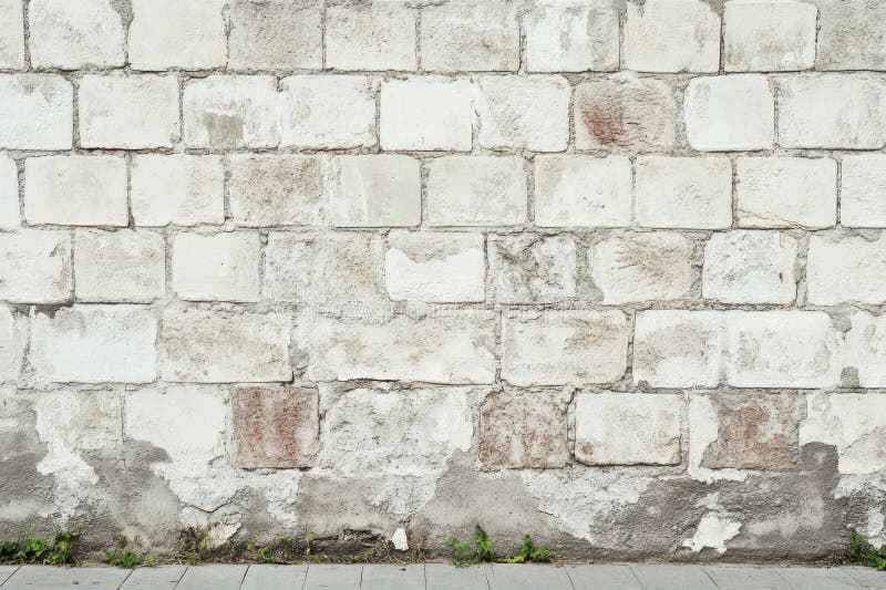 Weathered Stone Wall with Sidewalk at Base. AI Generated Stock Image ...