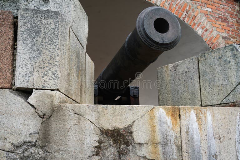 Weathered Stone Wall, Texture, and Cannon: a Historical Scene Stock ...