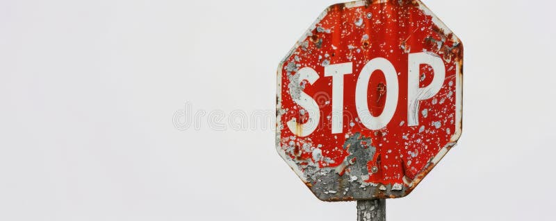 Weathered Stop Sign on a Metal Pole Stock Image - Image of message ...