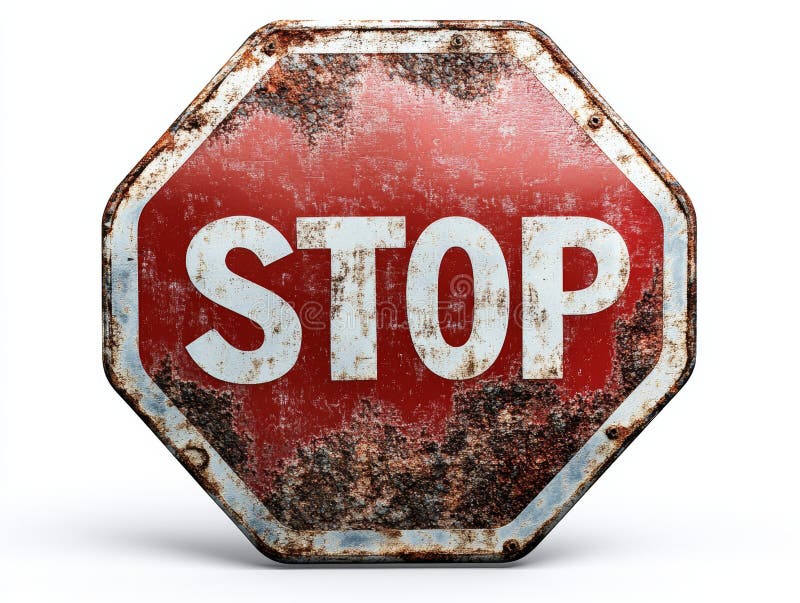 A Weathered Stop Sign with a Rusty Surface, Illustrating the Importance ...