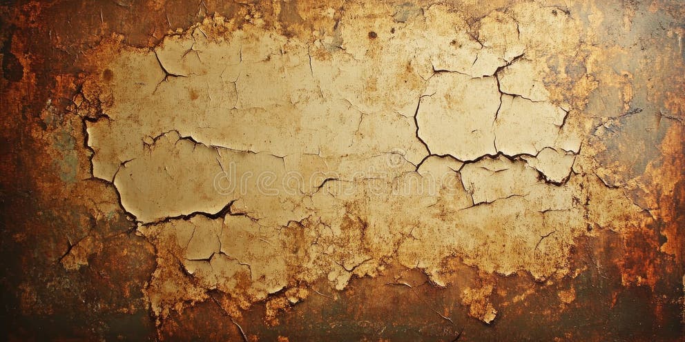A Weathered Surface with Cracked Paint and Rust, Showcasing Texture and ...
