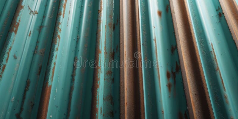 Weathered Teal and Rust Corrugated Metal Sheet Texture Rustic ...