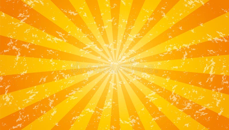 Weathered Texture Sunburst Background - Yellow, Orange and White Vector ...