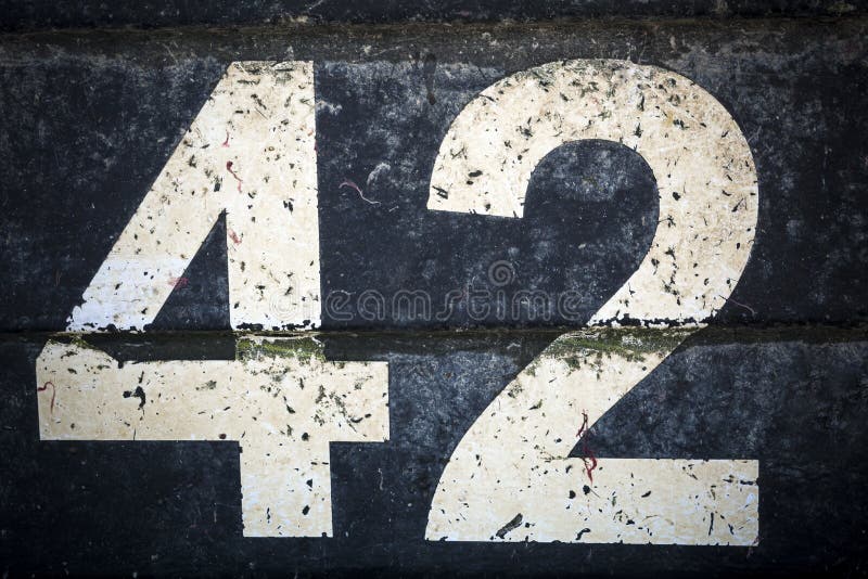 Number Forty Two in Bold Figures on Black Background Stock Image ...