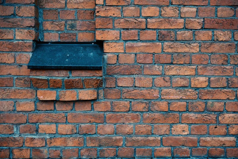 Weathered Textures of Rustic Brick Wall with a Walled-up Window and ...