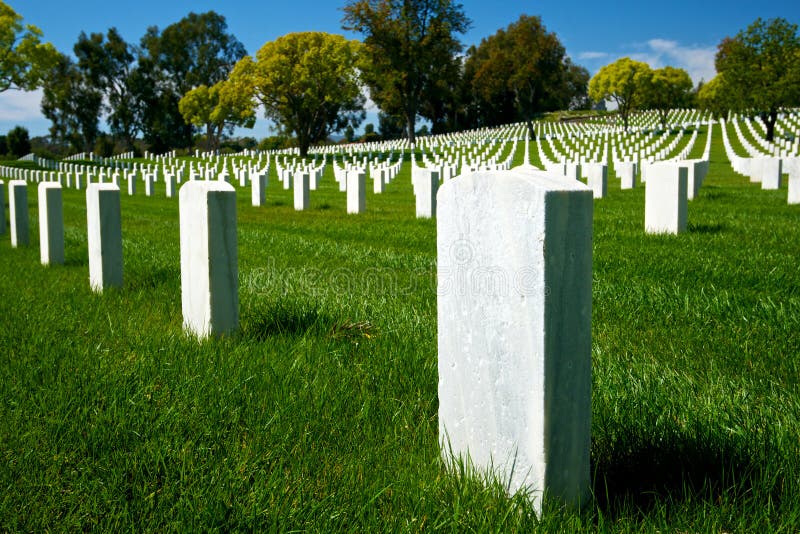 Weathered Tombstone in the National Cemetery Stock Image - Image of ...