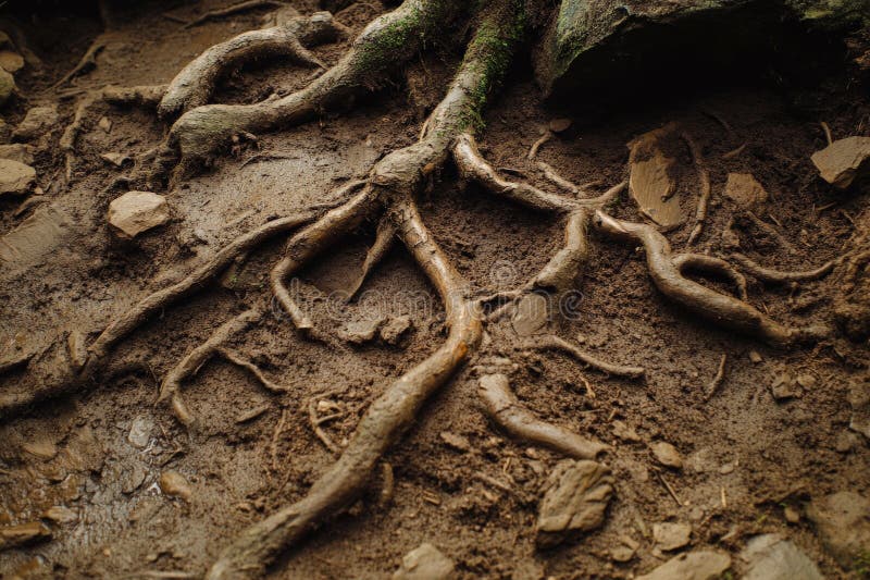 Weathered Tree Root Texture, Twisted Shapes in Rich Brown Tones with ...
