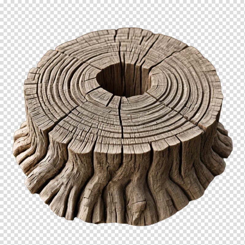 A Weathered Tree Stump with a Circular Opening Sits on a Bed of Moss ...