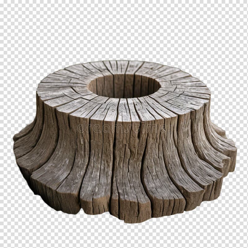A Weathered Tree Stump, with a Circular Opening at Its Center, Sits on ...