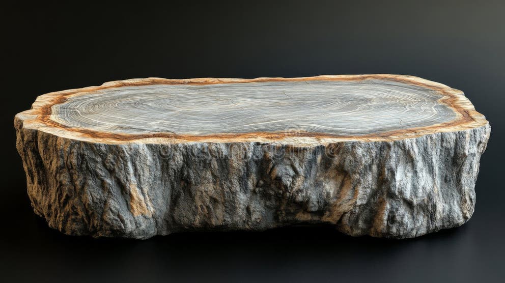 A Weathered Tree Stump Cross Section Display Stock Illustration ...