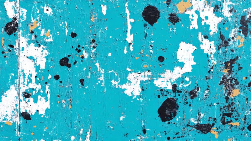 Weathered Turquoise Wall Texture Featuring Aged Black and White Spots ...