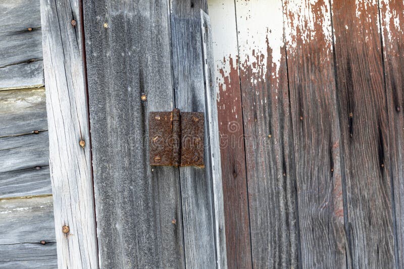 Weathered Wall with Chipping Paint and Rusty Hinge, Good Texture ...