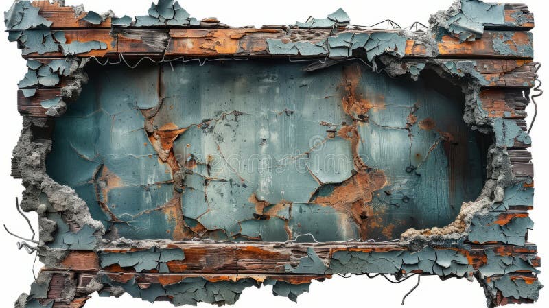 Weathered Wall Featuring Peeling Paint and Exposed Concrete in an ...