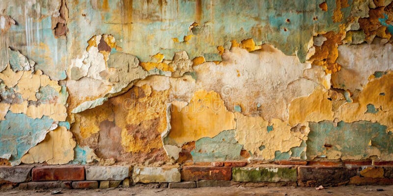A Weathered Wall with Peeling Paint Reveals Layers of Aged Texture and ...