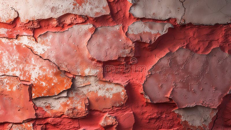 Weathered Wall with Peeling Red Paint Texture Stock Illustration ...