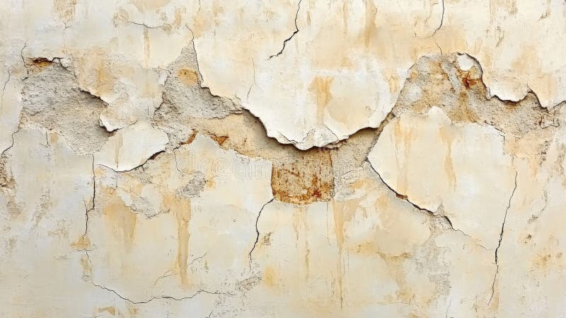 A Weathered Wall Shows Extensive Cracking and Damage Stock Illustration ...