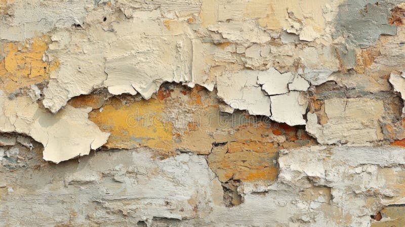 Weathered Wall Texture with Peeling Paint and Exposed Brick Stock ...