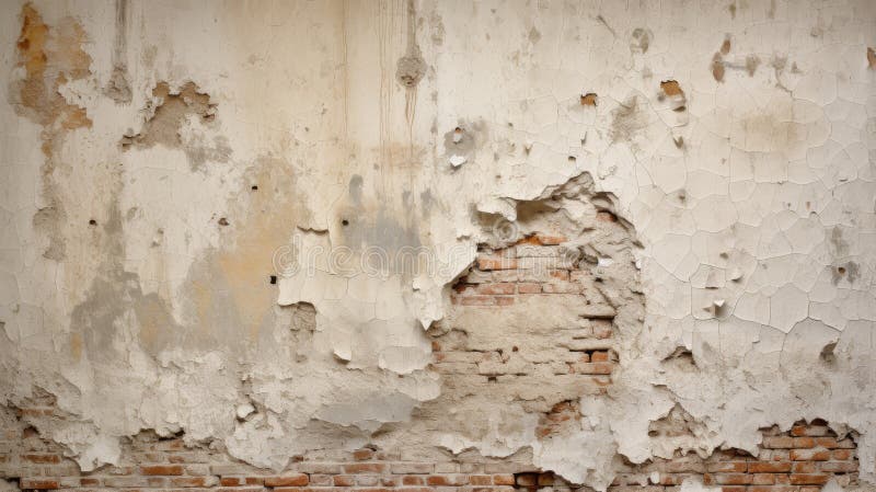 Weathered Wall Texture with Peeling Paint and Exposed Bricks ...