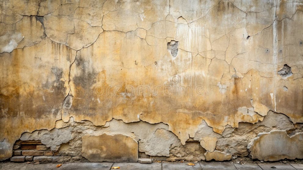 A Weathered Wall Texture Showing Extensive Cracking and Deterioration ...