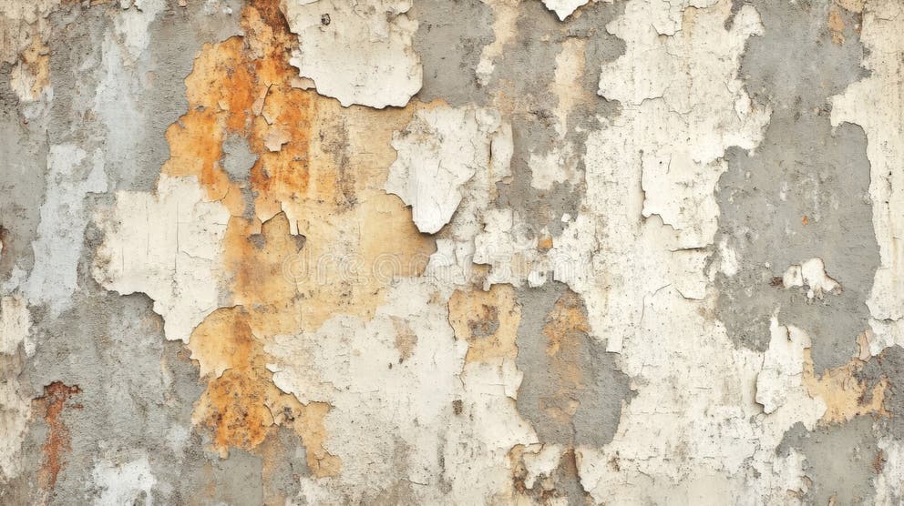 Weathered Wall Texture Shows Peeling Paint and Rust Stock Illustration ...