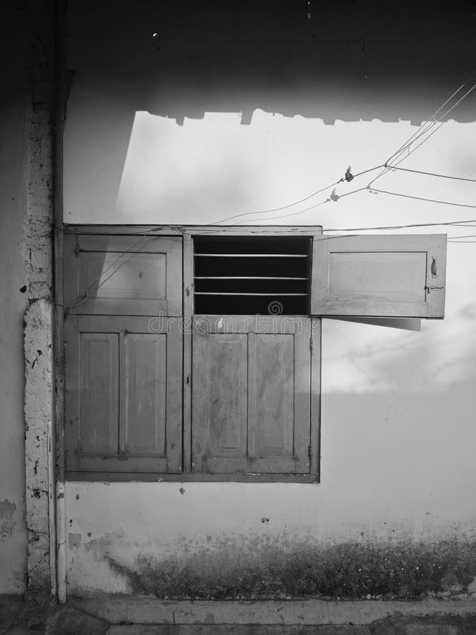Weathered Window in the Morning Stock Photo - Image of white, black ...