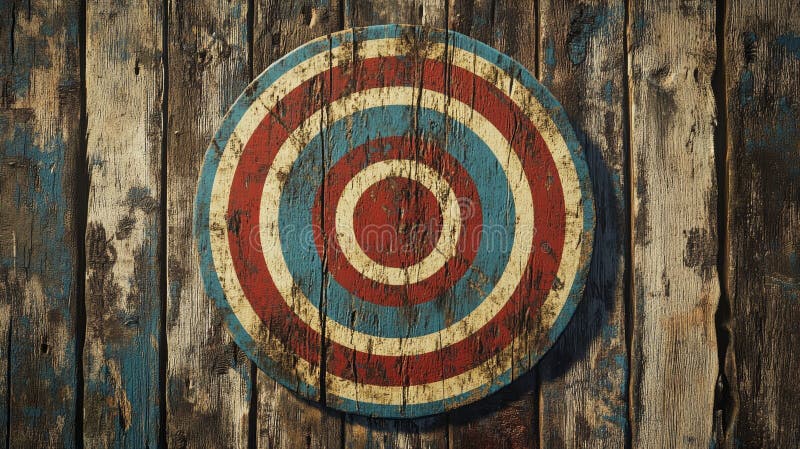 Weathered Wood Target Concentric Rings on Rustic Plank for Archery ...