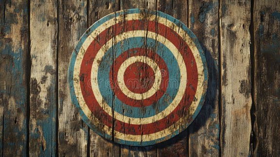 Weathered Wood Target Concentric Rings on Rustic Plank for Archery ...
