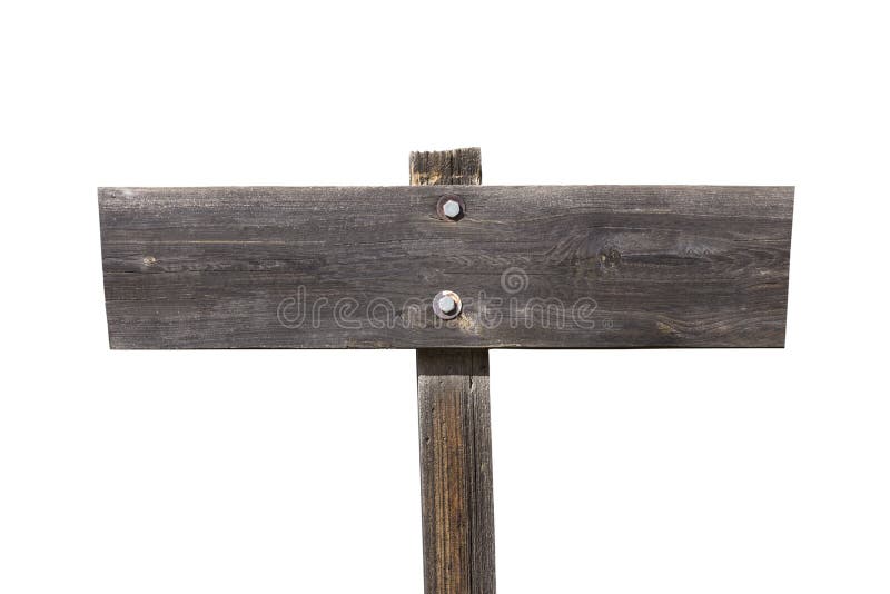 Weathered Wood Sign Isolated on White Stock Photo - Image of clipping ...