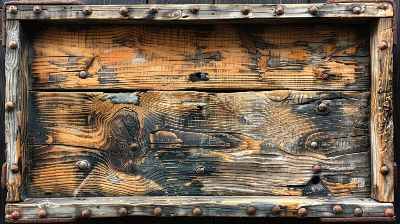 Weathered Wooden Box. Aged, Rustic, Weathered Wood Planks Forming a ...