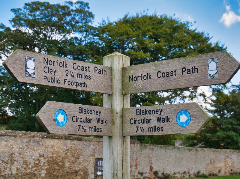 A Weathered Wooden Fingerpost Points the Way on the North Norfolk Coast ...