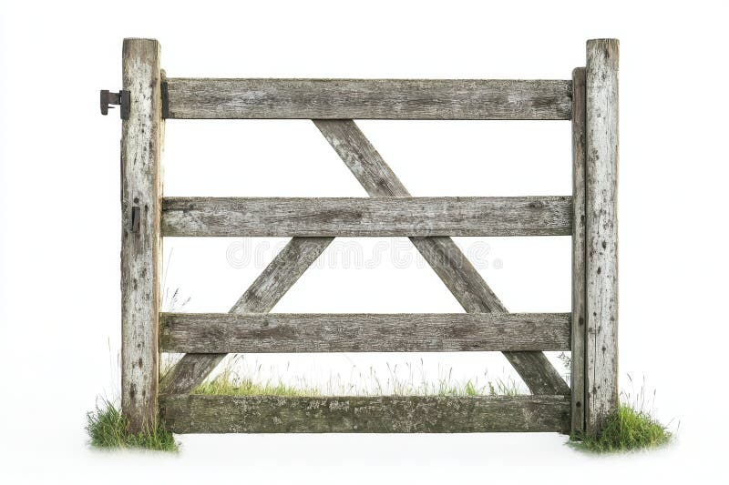 A Weathered Wooden Gate with Grass at the Base, Symbolizing Entry and ...