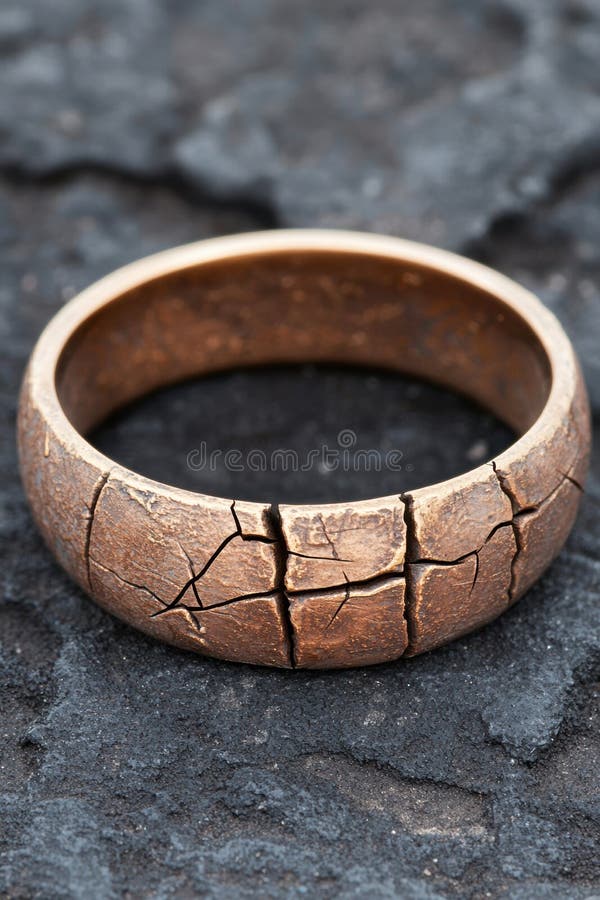 Weathered Wooden Ring on Dark Surface Stock Illustration - Illustration ...