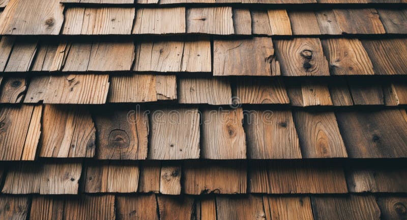 Weathered Wooden Shingles Forming a Textured Surface, Highlighting Wood ...