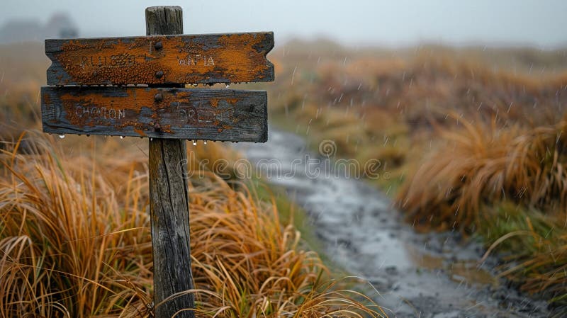A Weathered Wooden Signpost in a Rural Setting Pointing in Multiple ... A Weathered Wooden Signpost in a Rural Setting Pointing in Multiple ...