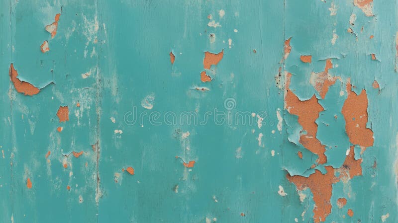 Weathered Wooden Surface with Peeling Turquoise Paint for Rustic Design ...