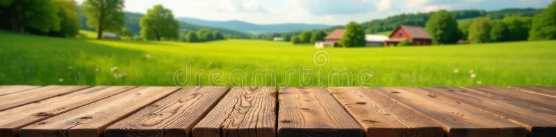 Weathered Wooden Tabletop, Idyllic Farm Backdrop, Setting, Wooden ...
