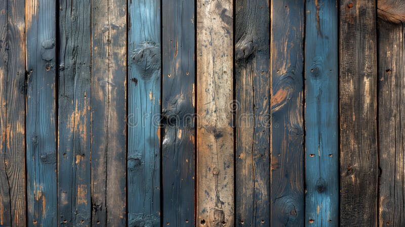 Rustic Wooden Wall with a Mix of Blue and Natural Hues Showcasing Aged ...