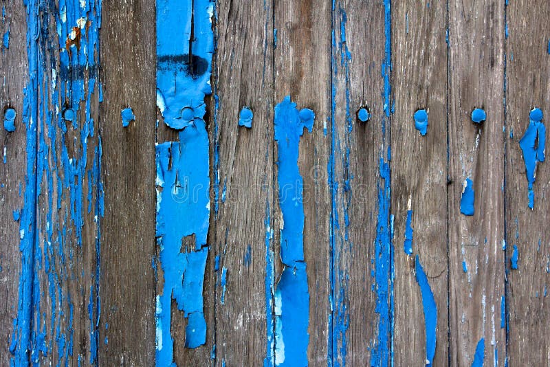 Weathered Wooden Wall with Flaking Blue Paint Stock Photo - Image of ...