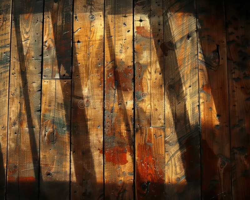 Distressed Wooden Wall Texture with Shadowed Beams, Rustic Background ...