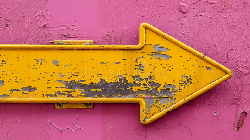 Yellow Arrow Sign Pink Textured Wall Stock Photos - Free & Royalty-Free ...