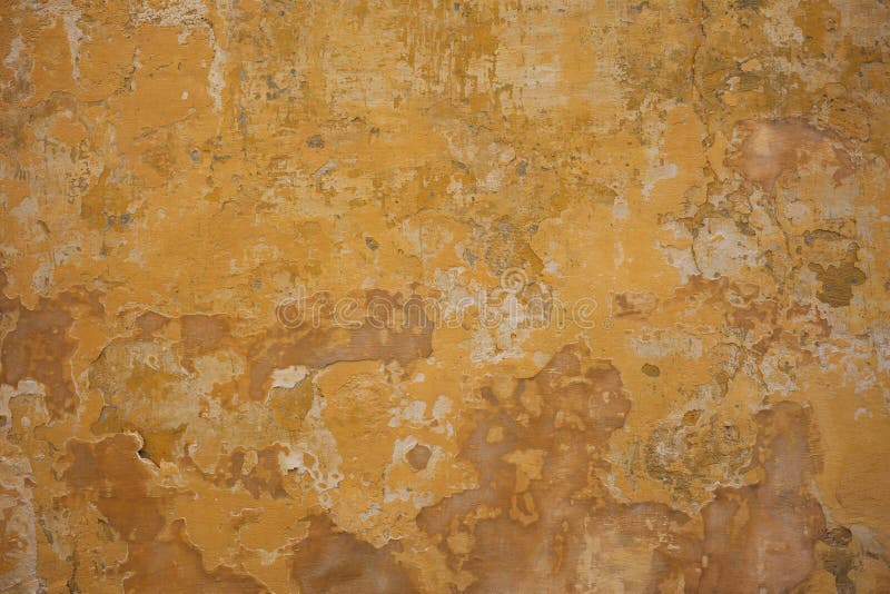 Weathered Yellow Painted Wall Background, Partially Faded Stock Photo ...